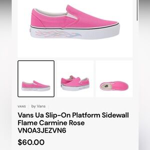 Vans | Shoes | Vans Pink Flame Slipon Platform Sneakers | Poshmark